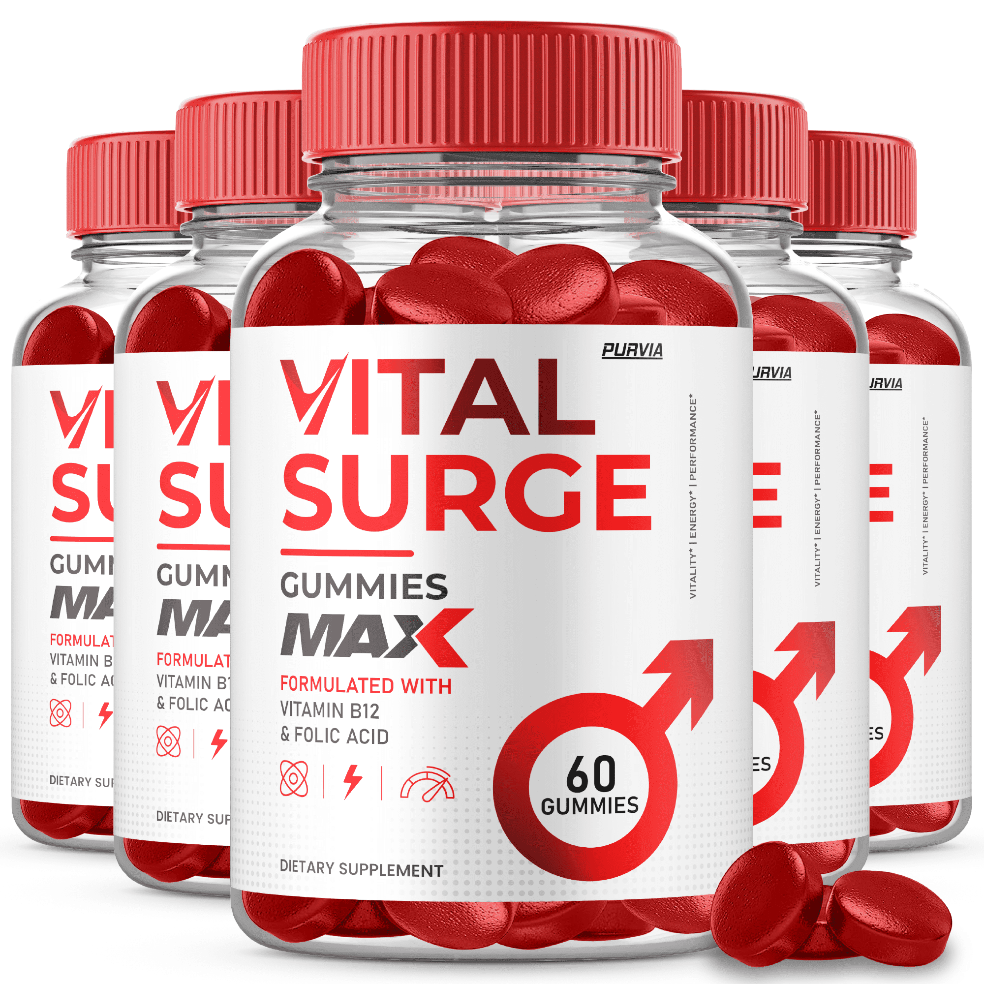 (5 Pack) Vital Surge Gummies, Vitalsurge Vitamin Supplement Gummies ...