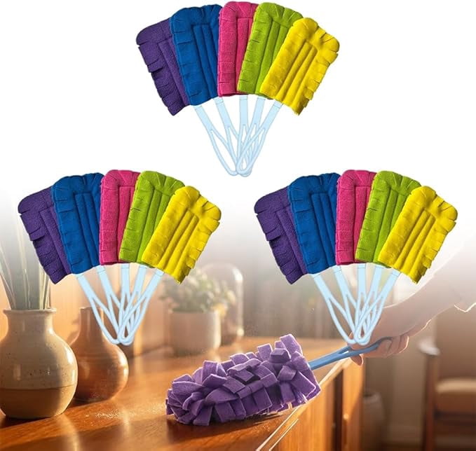 5 Pack Washable Fleece Duster Refills, Reusable Heavy Duty Dust Pads ...