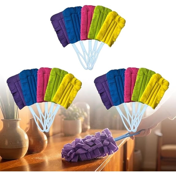 5 Pack Washable Fleece Duster Refills, Reusable Heavy Duty Dust Pads ...