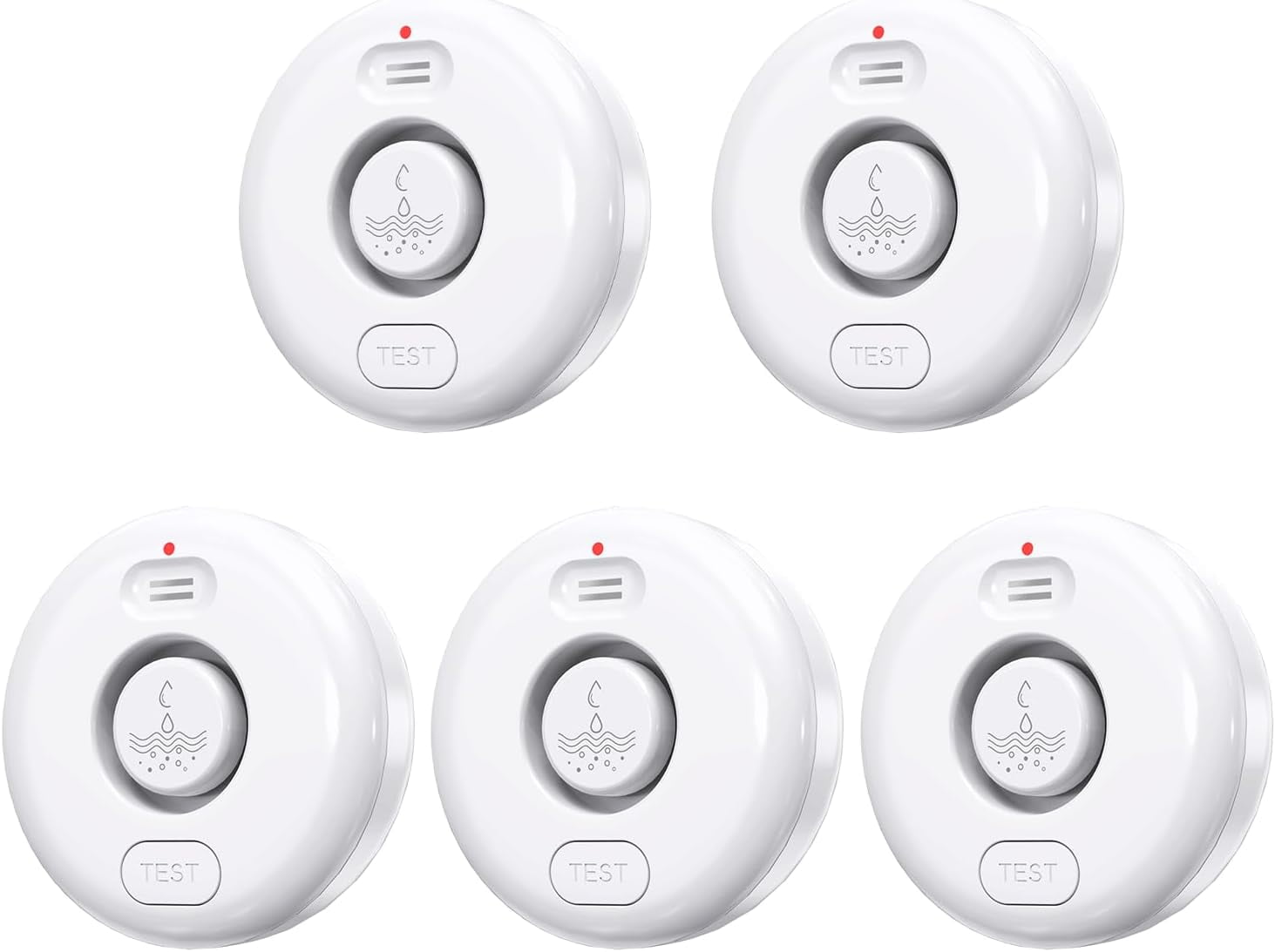 5 Pack Water Leak Alarm Detector, 120dB Loud Alert Water Sensor, IP66 ...