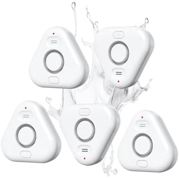 5 Pack Water Leak Detectors for Home, 4 Levels Adjustable Audio 0-120dB ...