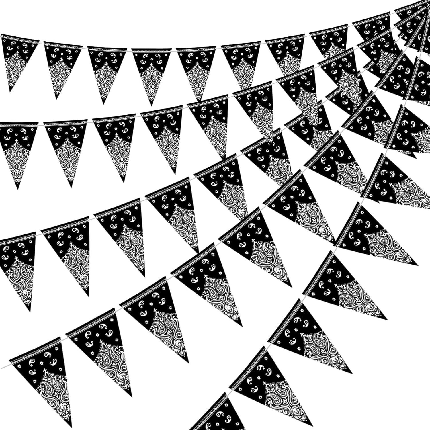 5 Pack Western Cowboy Party Decorations Bandana Pennant Banner Western ...