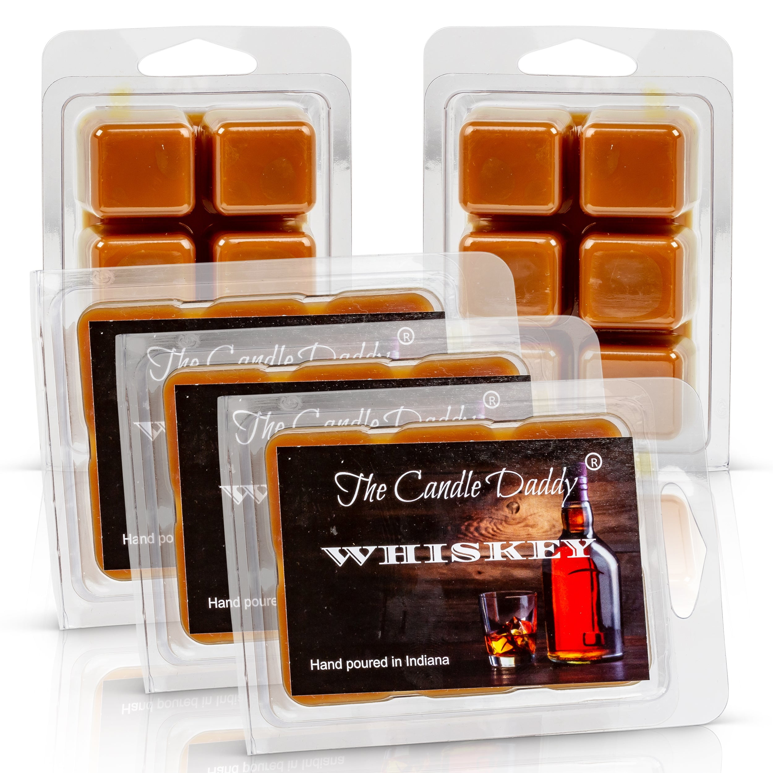 5 Pack - Whiskey Bourbon Wax Melt Cubes - 2 Oz x 5 Packs = 10 Ounces ...