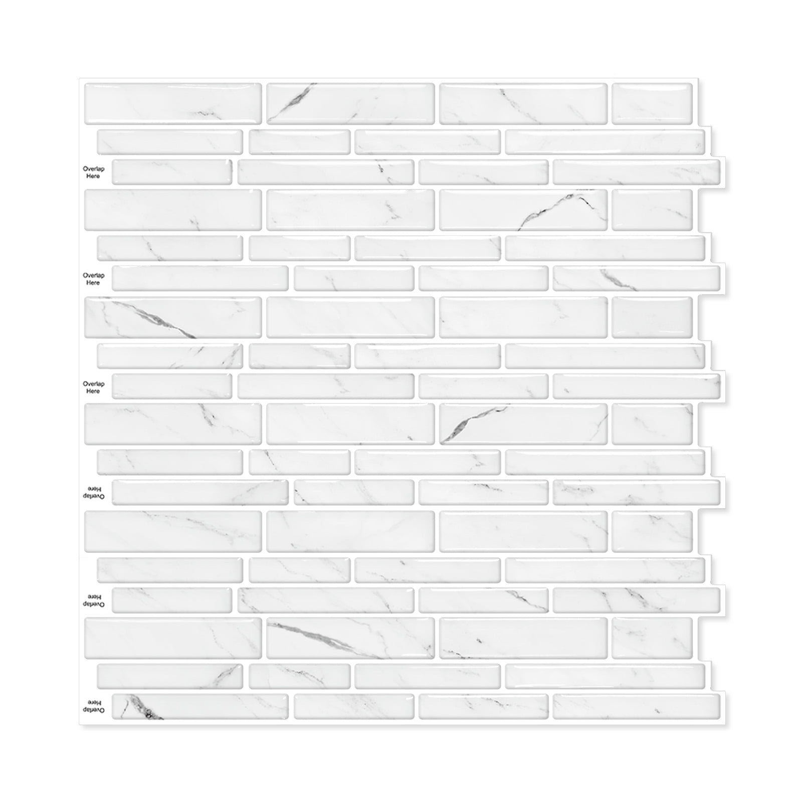 5 Pack White Peel and Stick Tiles 12x12 Inch Luxe 3D Self Adhesive ...