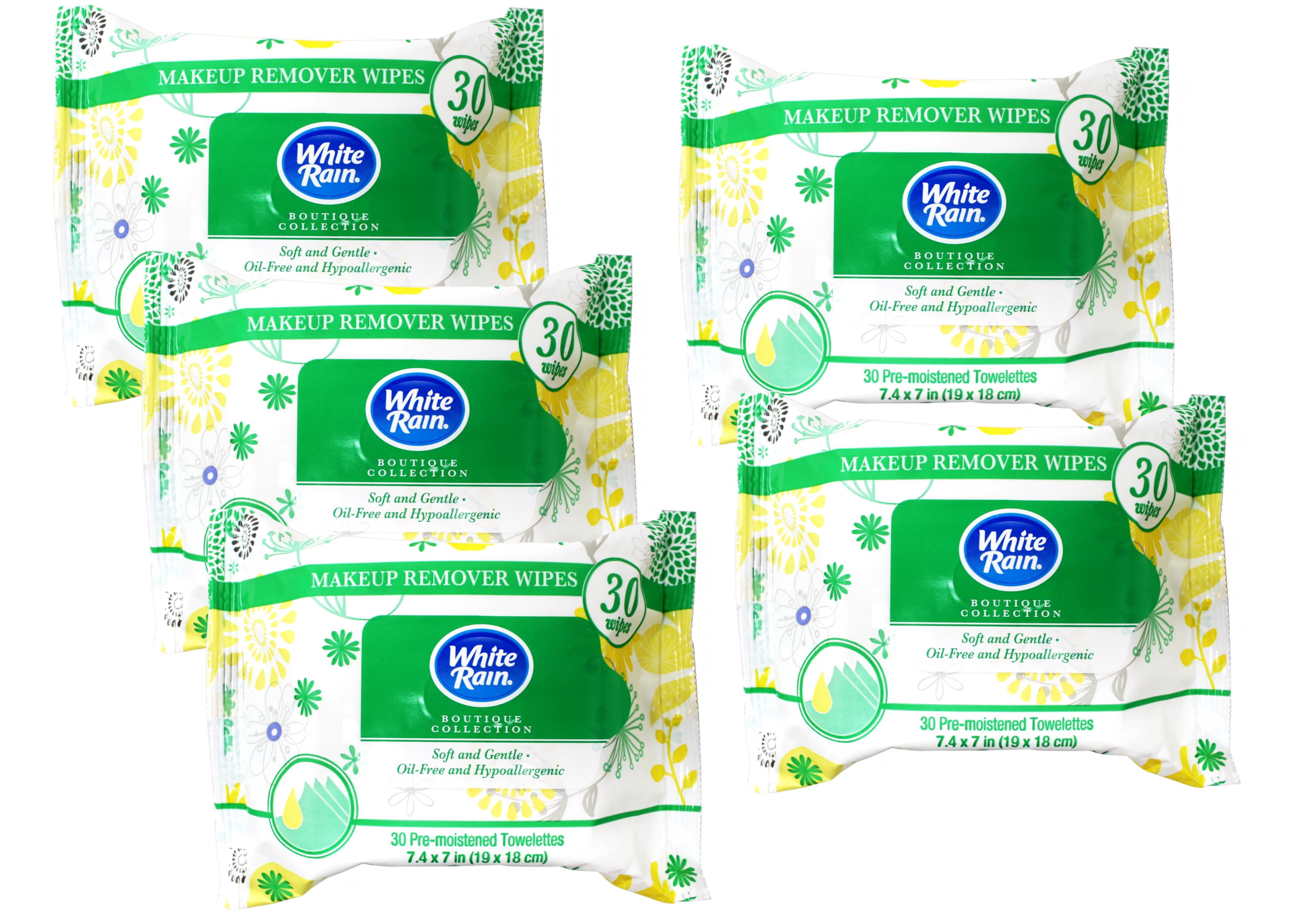 5 Pack - White Rain Boutique Collection Makeup Remover Wipes, Soft ...