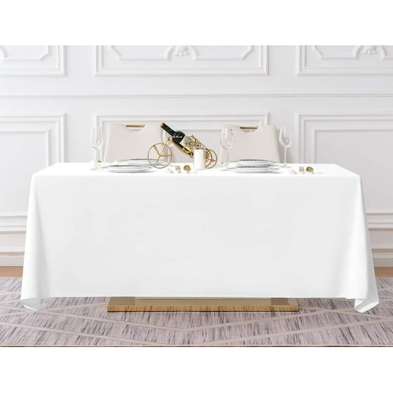 5 Pack White Rectangle Tablecloth 90 x 156-inch Rectangular Polyester ...