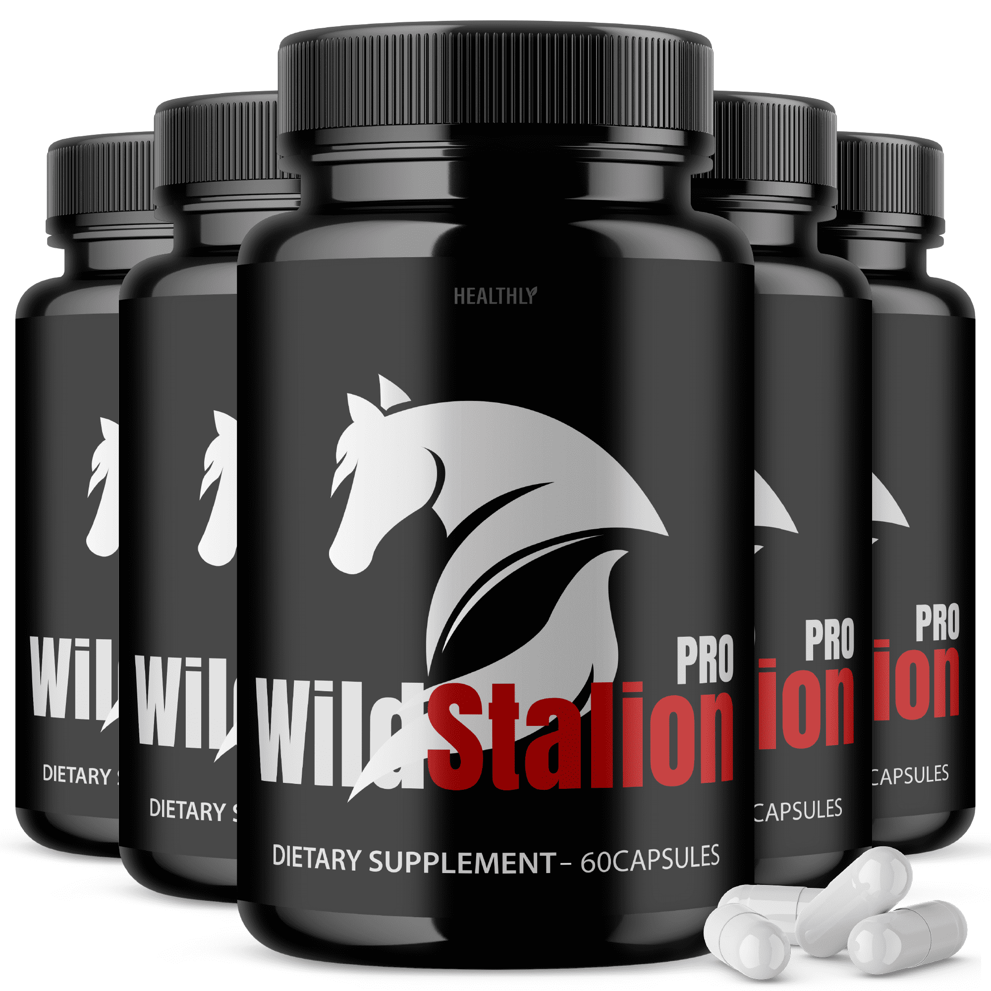 (5 Pack) Wild Stallion Pro Advanced Male Support Supplement Capsules (300 Capsules) - Walmart.com