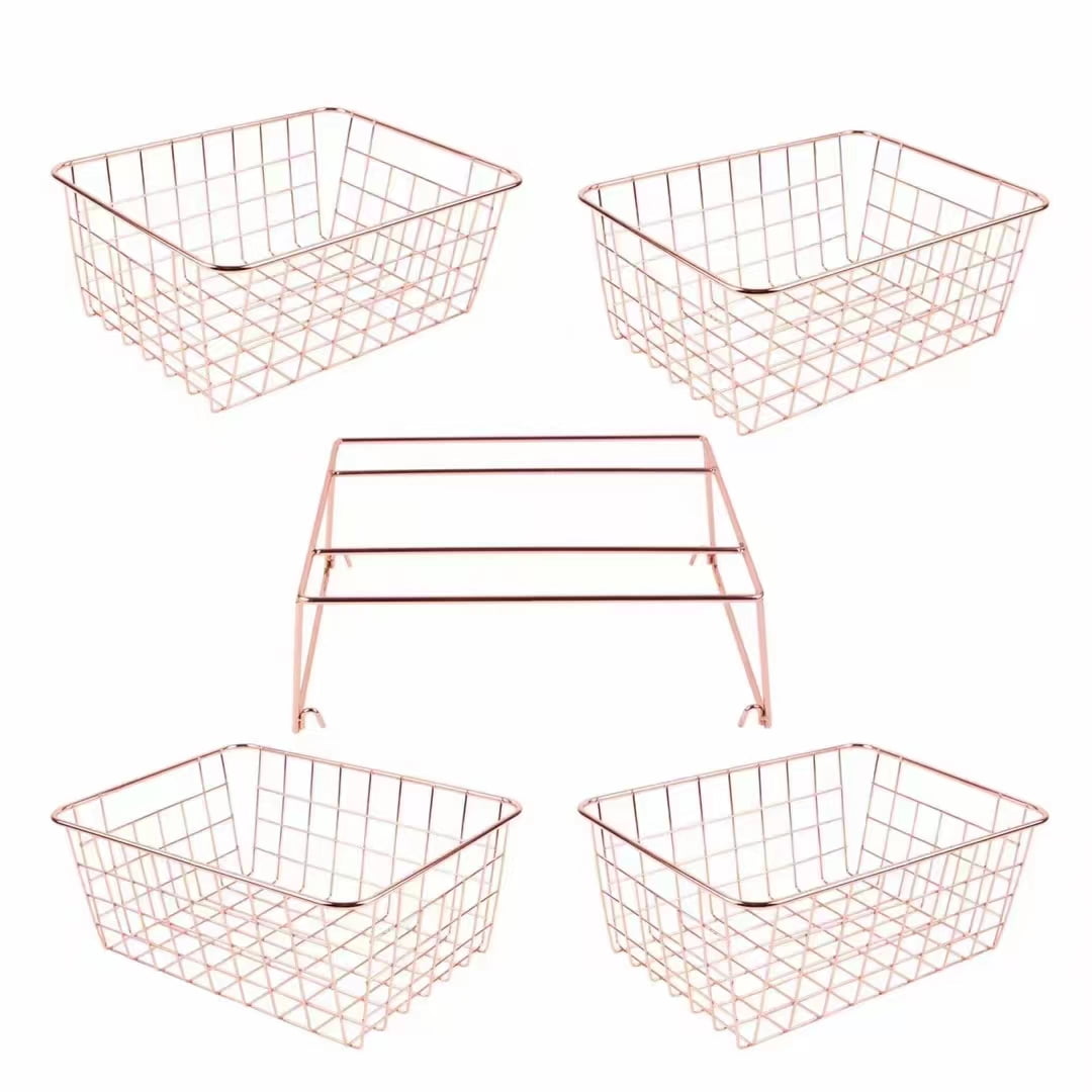 Yoomika 5 Pack Wire Storage Baskets, Metal Baskets for Pantry, Freezer ...