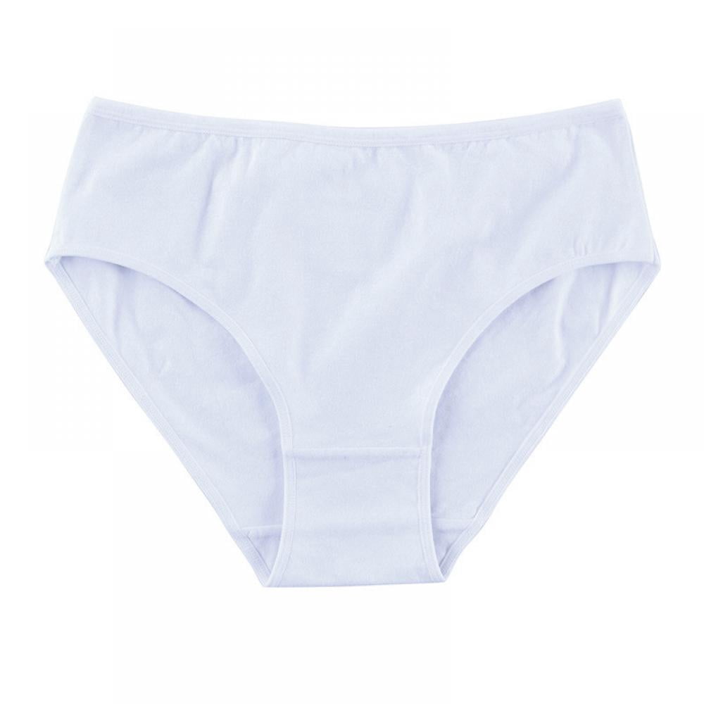 5 Pack Women Underwear Cotton Mid Waist Full Coverage Brief Plus Size ...