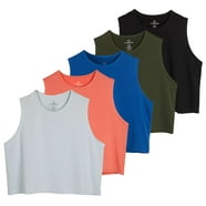 Real Essentials 5 Pack: Women's Dry Fit Tech Stretch Short-Sleeve Crew ...
