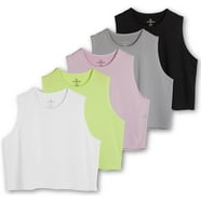 Real Essentials 5 Pack: Women's Crossback Keyhole Open Back Workout ...