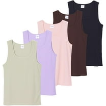 Real Essentials 5 Pack: Women's Crossback Keyhole Open Back Workout ...