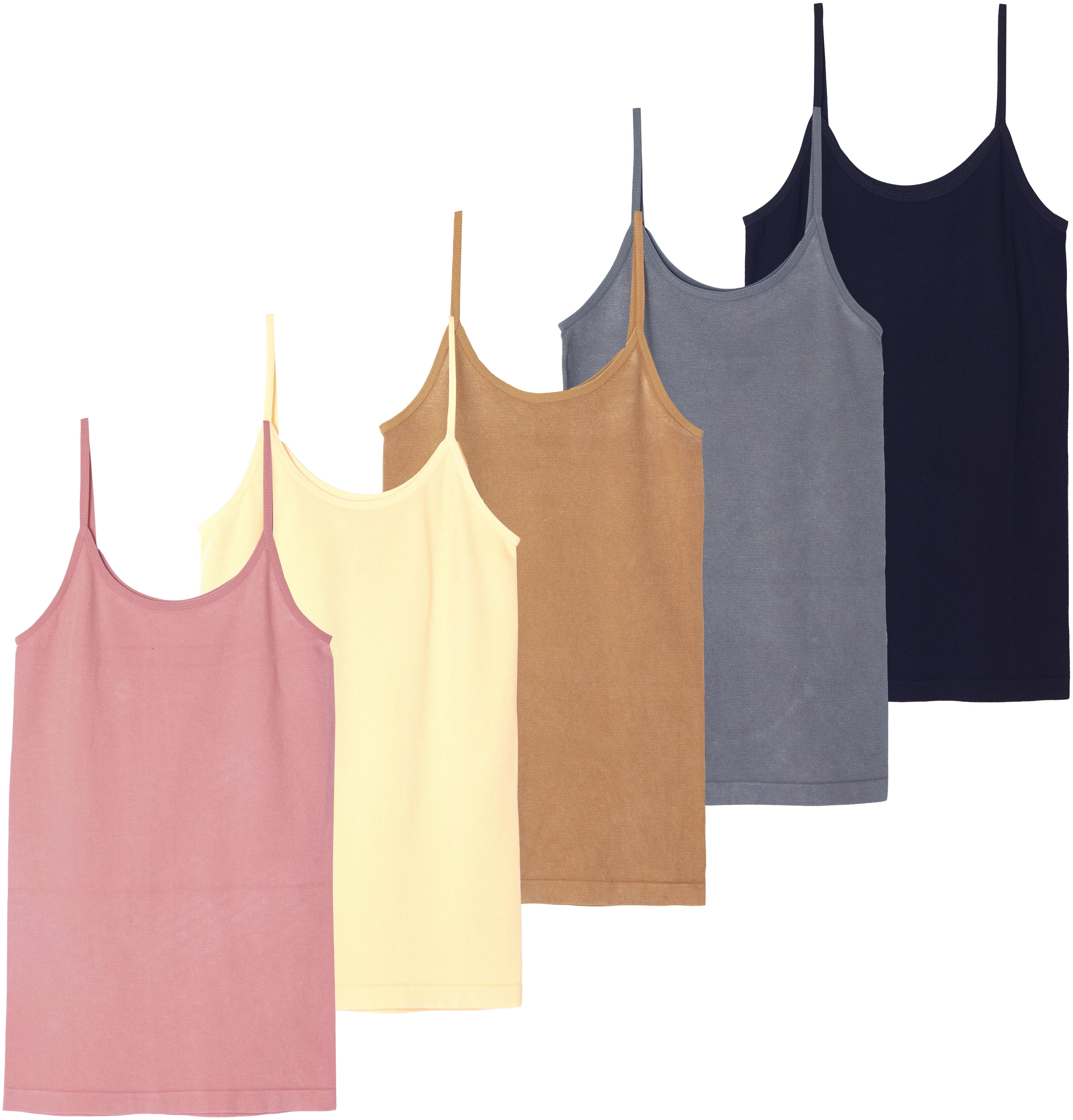 5 Pack: Women's Ribbed Spaghetti Strap Camisole Seamless Tank Top ...