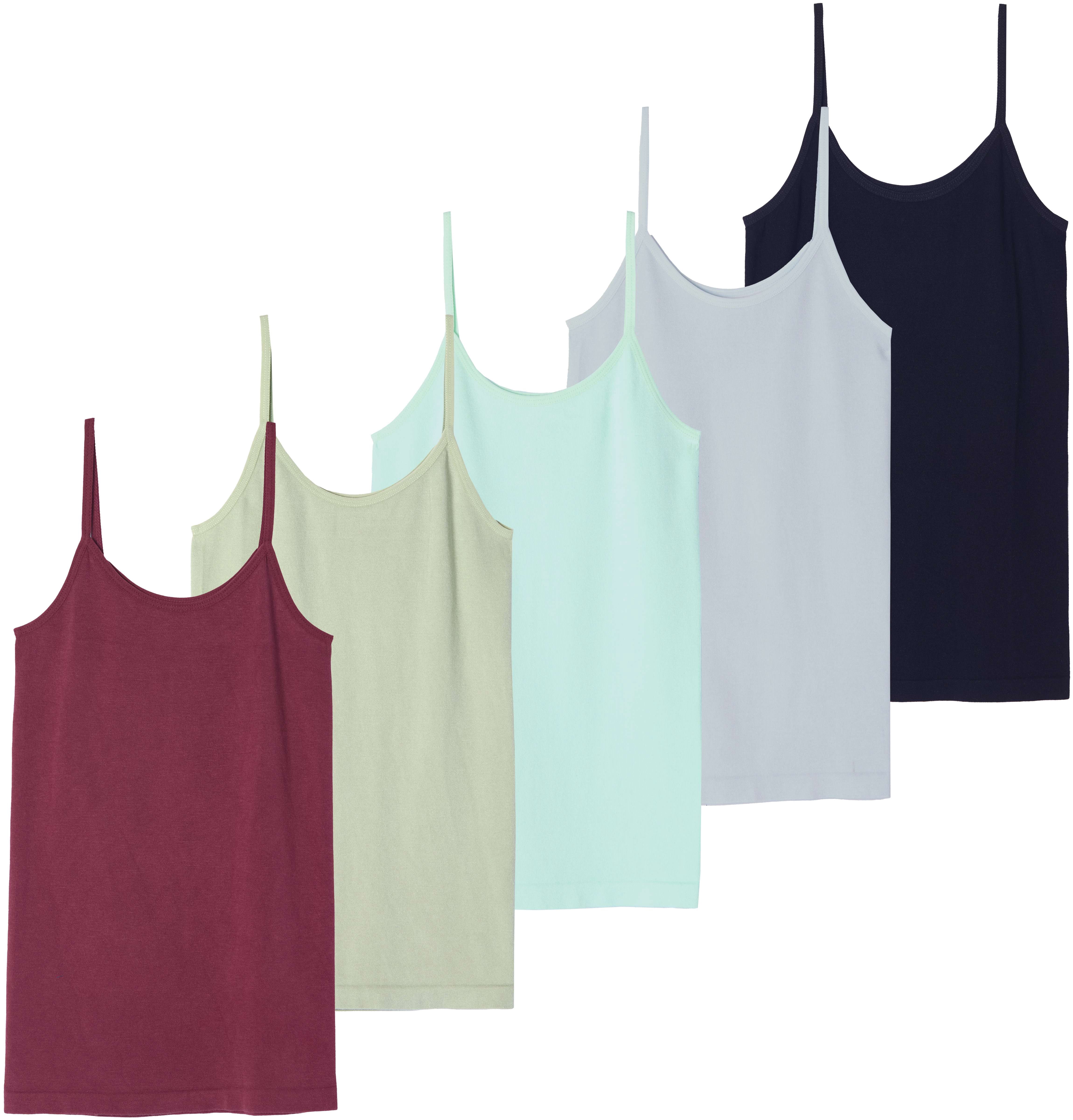 5 Pack: Women's Ribbed Spaghetti Strap Camisole Seamless Tank Top ...