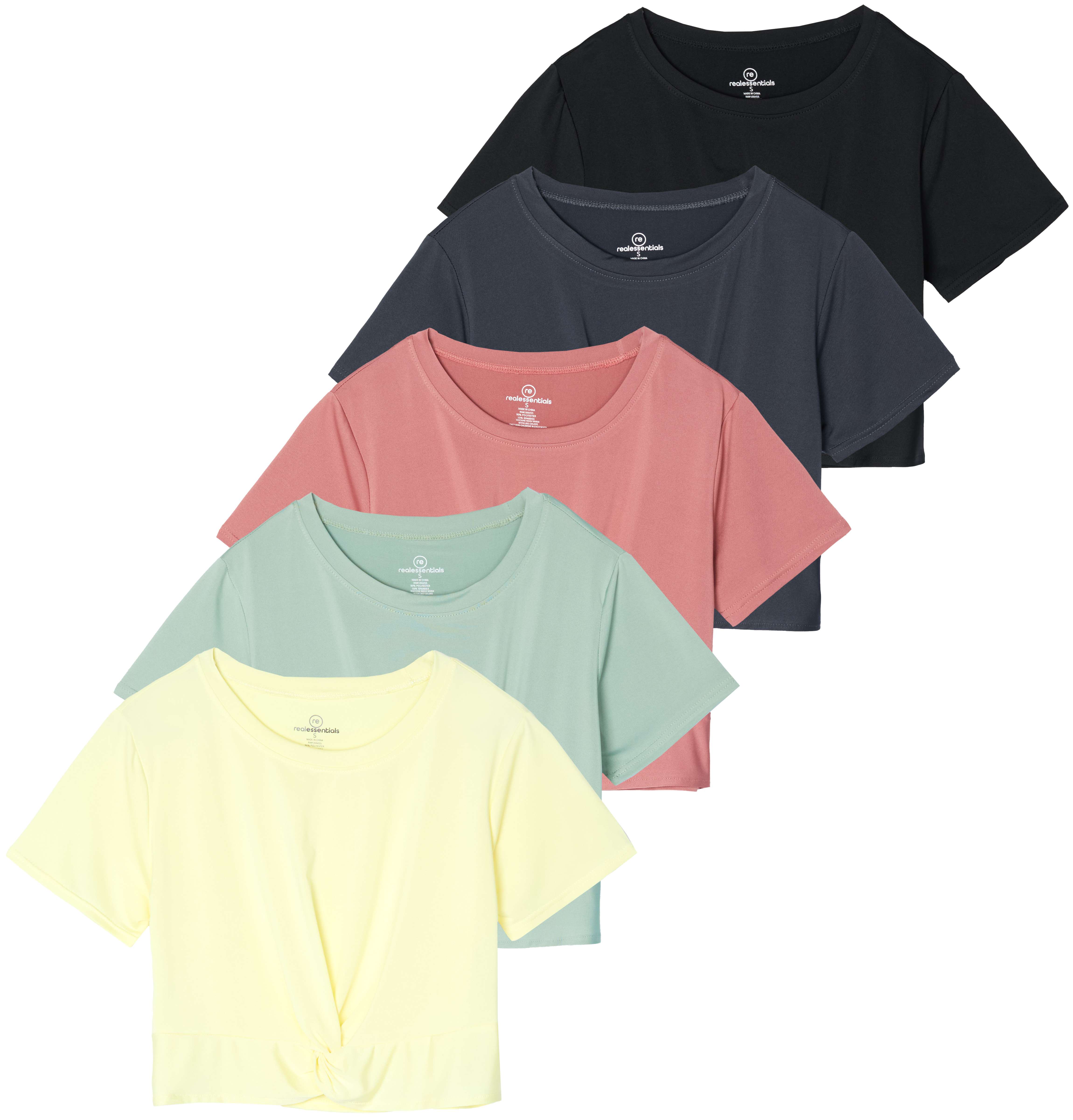 Women's Casual Slim Fit Short Sleeve Crew Neck Basic Crop Top T Shirts - Walmart.com