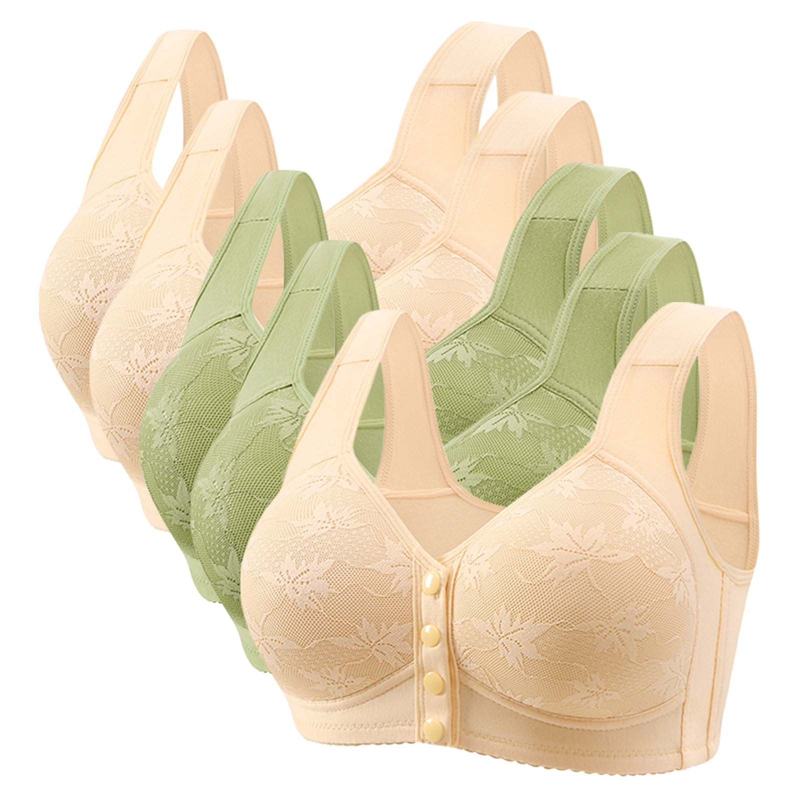 5-Pack Women's Wireless Strapless Bras - Non Magnetic Front Closure ...