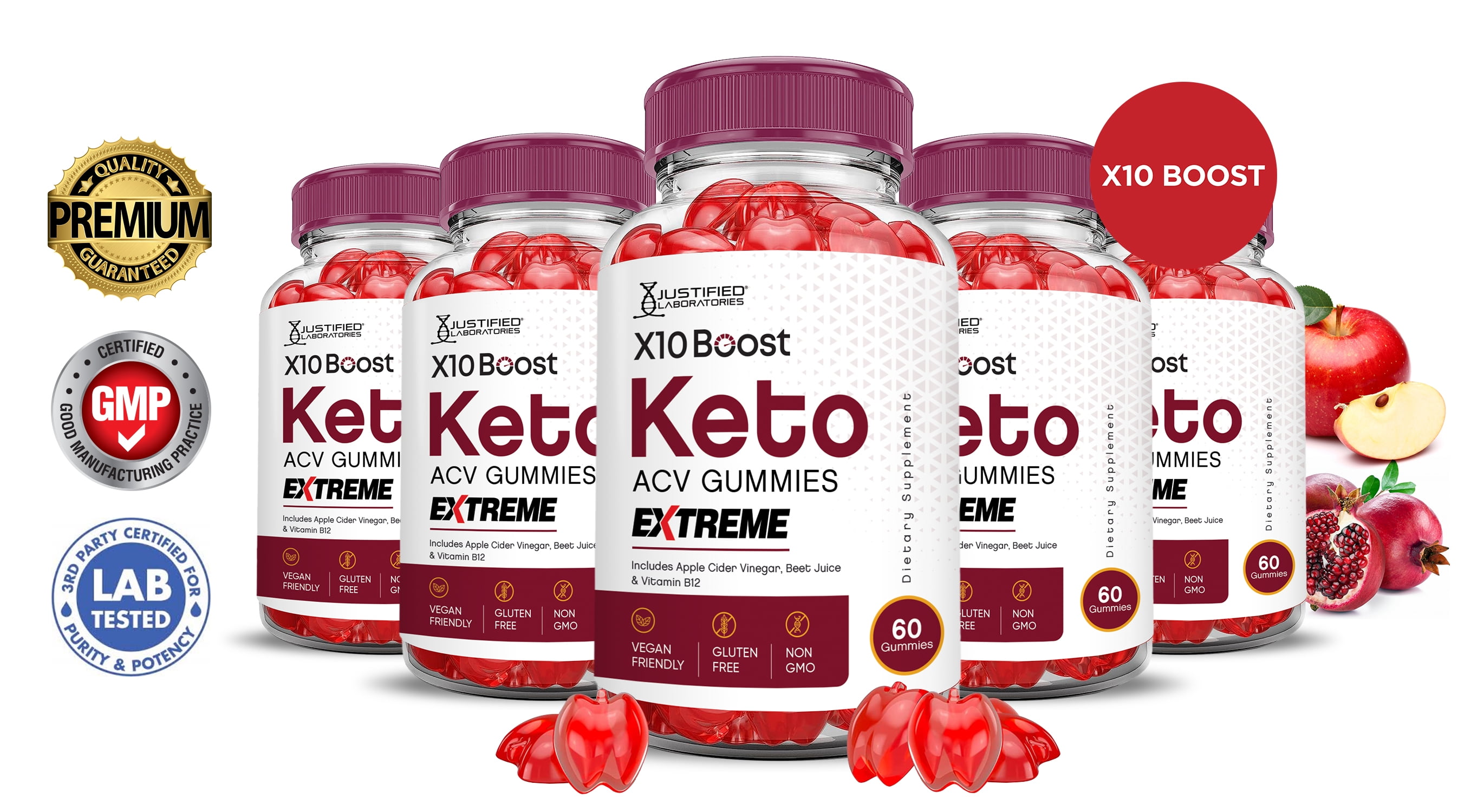 (5 Pack) X10 Boost Keto Extreme ACV Gummies 2000mg Dietary Supplement ...
