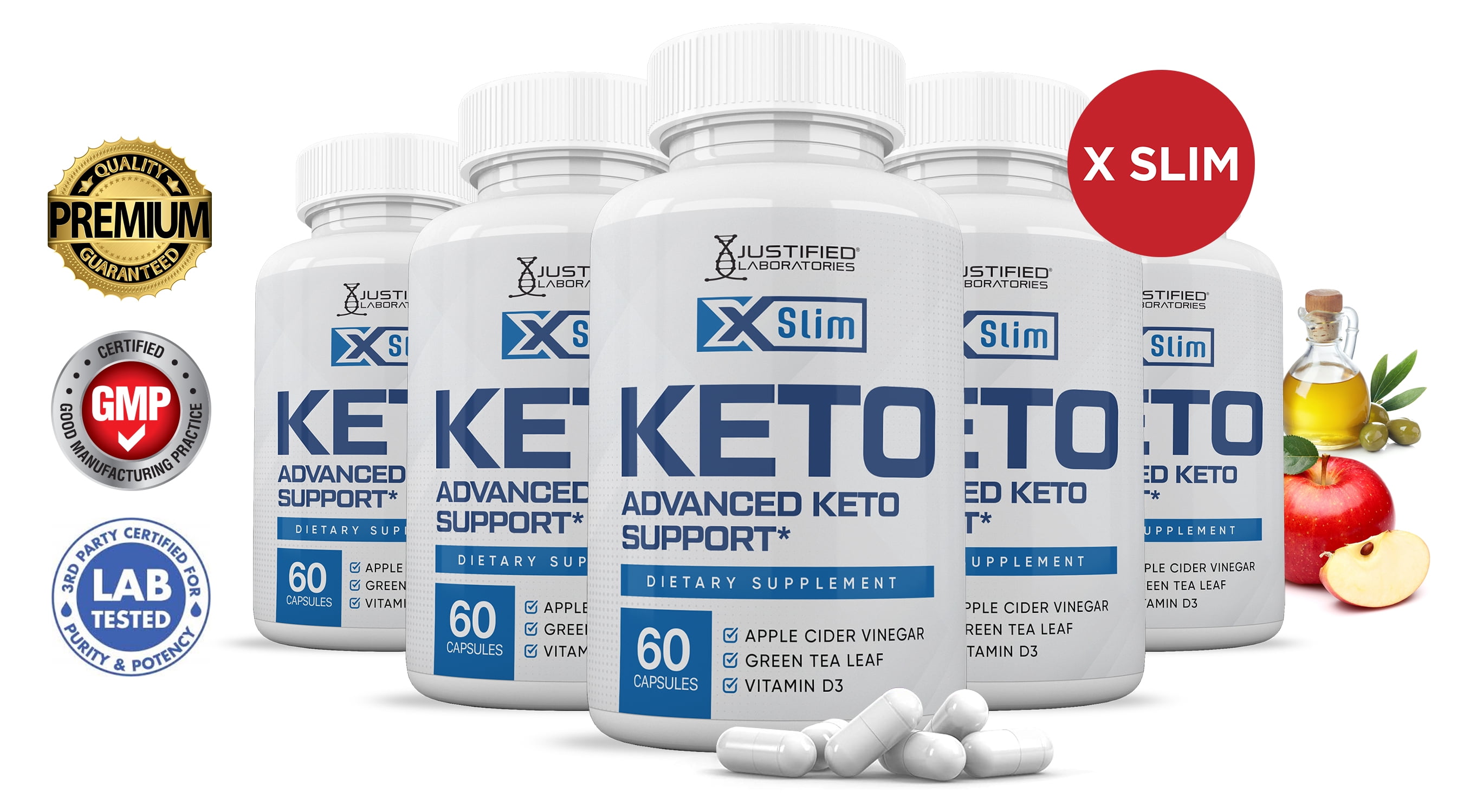 (5 Pack) Xslim Keto ACV Pills 1275mg Alternative to Gummies Dietary ...