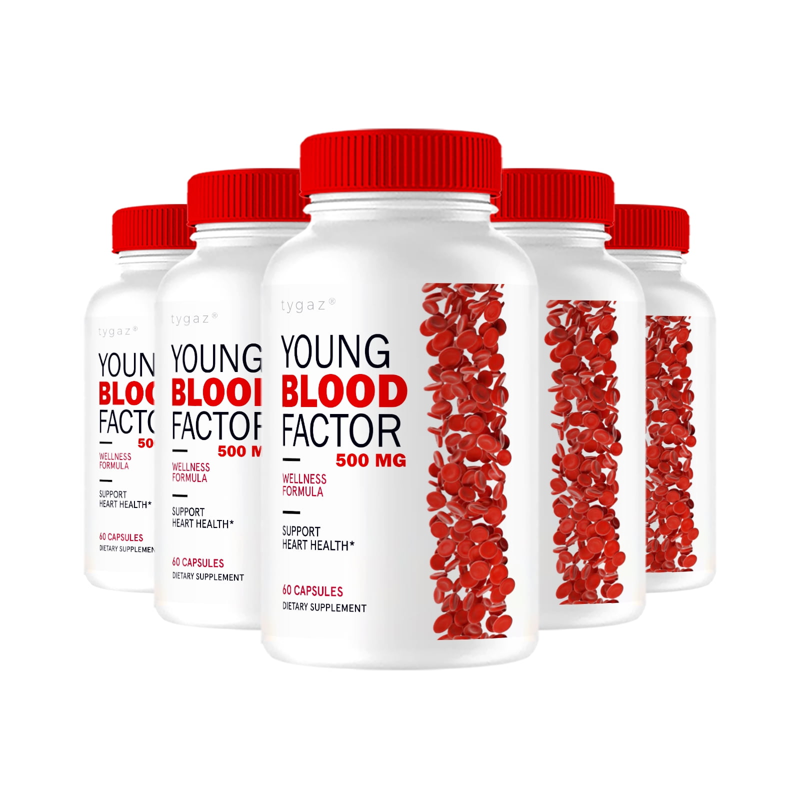 (5 Pack) YoungBlood Factor - Young Blood Factor Pill Formula - Walmart.com
