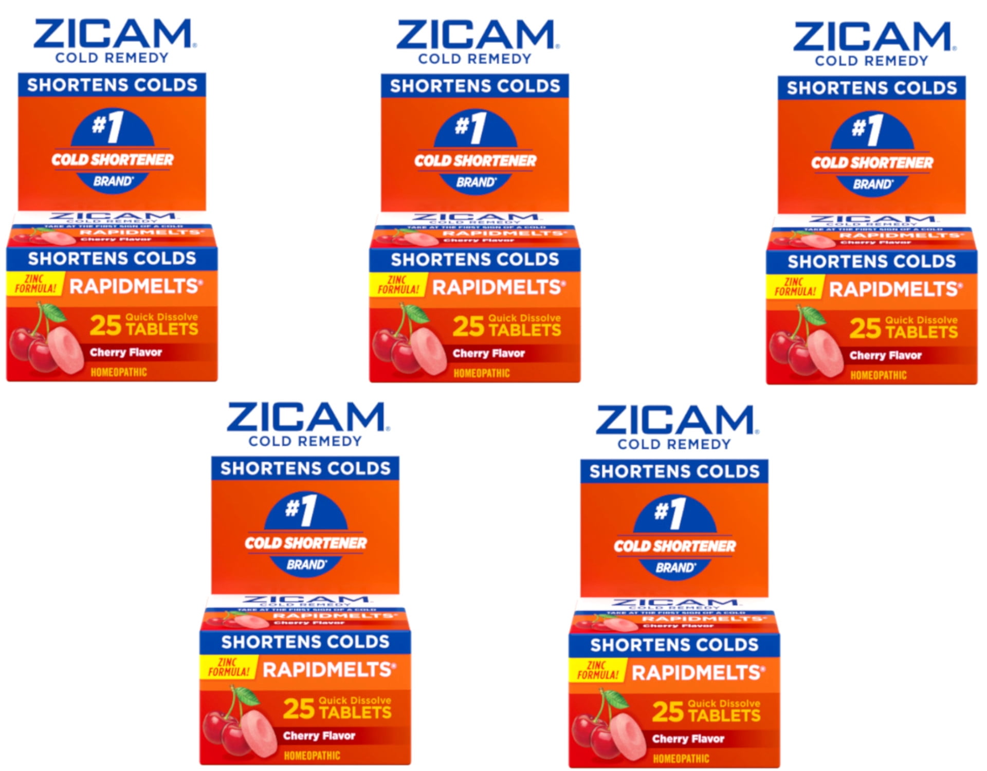5 Pack - Zicam Zinc Cold Remedy RapidMelts Quick Dissolve Tablets ...