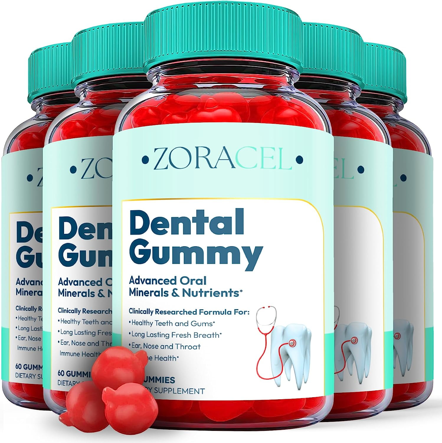 (5 Pack) Zoracel Dental Gummies - Advanced Oral Probiotics Formula for ...