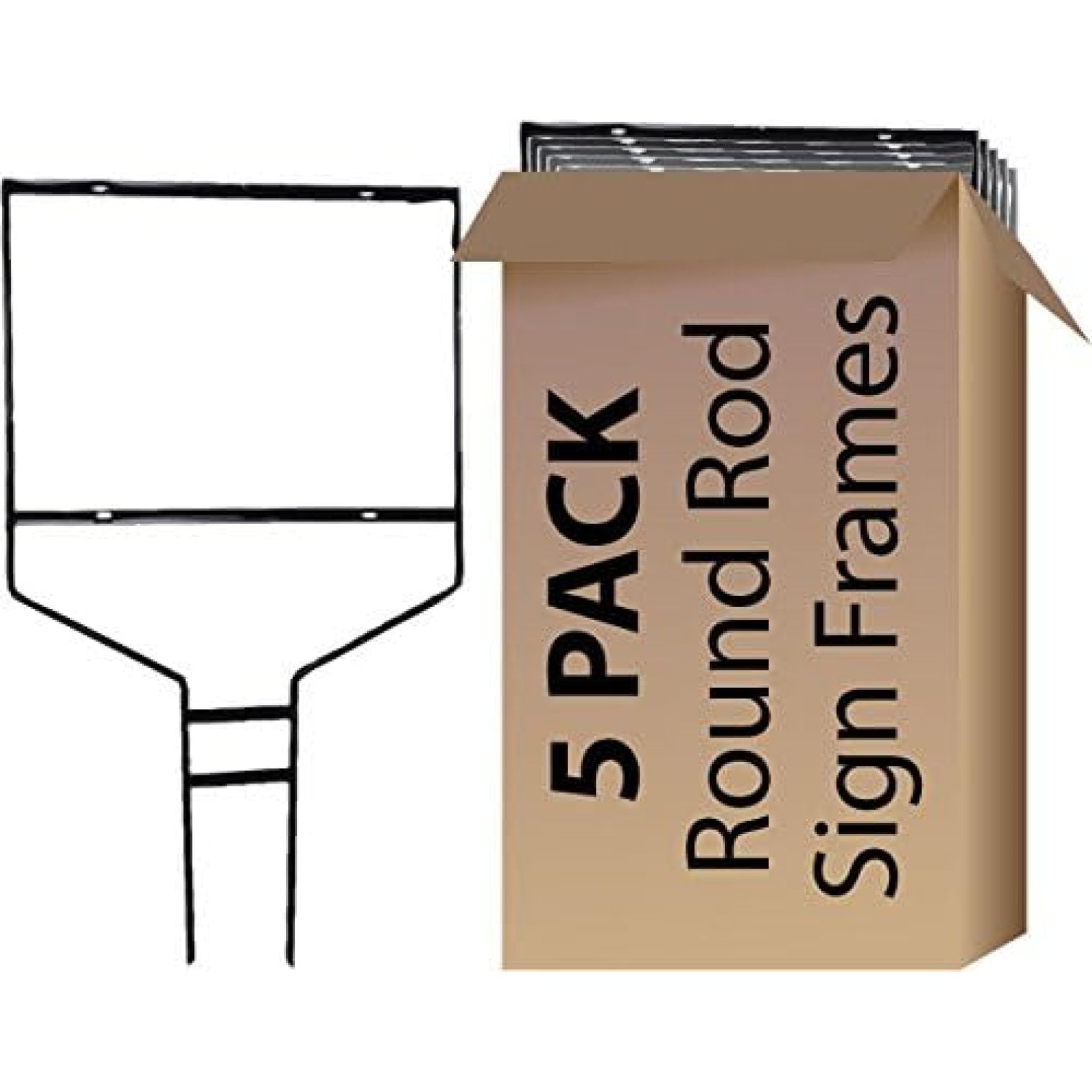 5 Pack of 18"x24" Round Rod"Banjo Style" Real Estate Yard Sign Frames ...