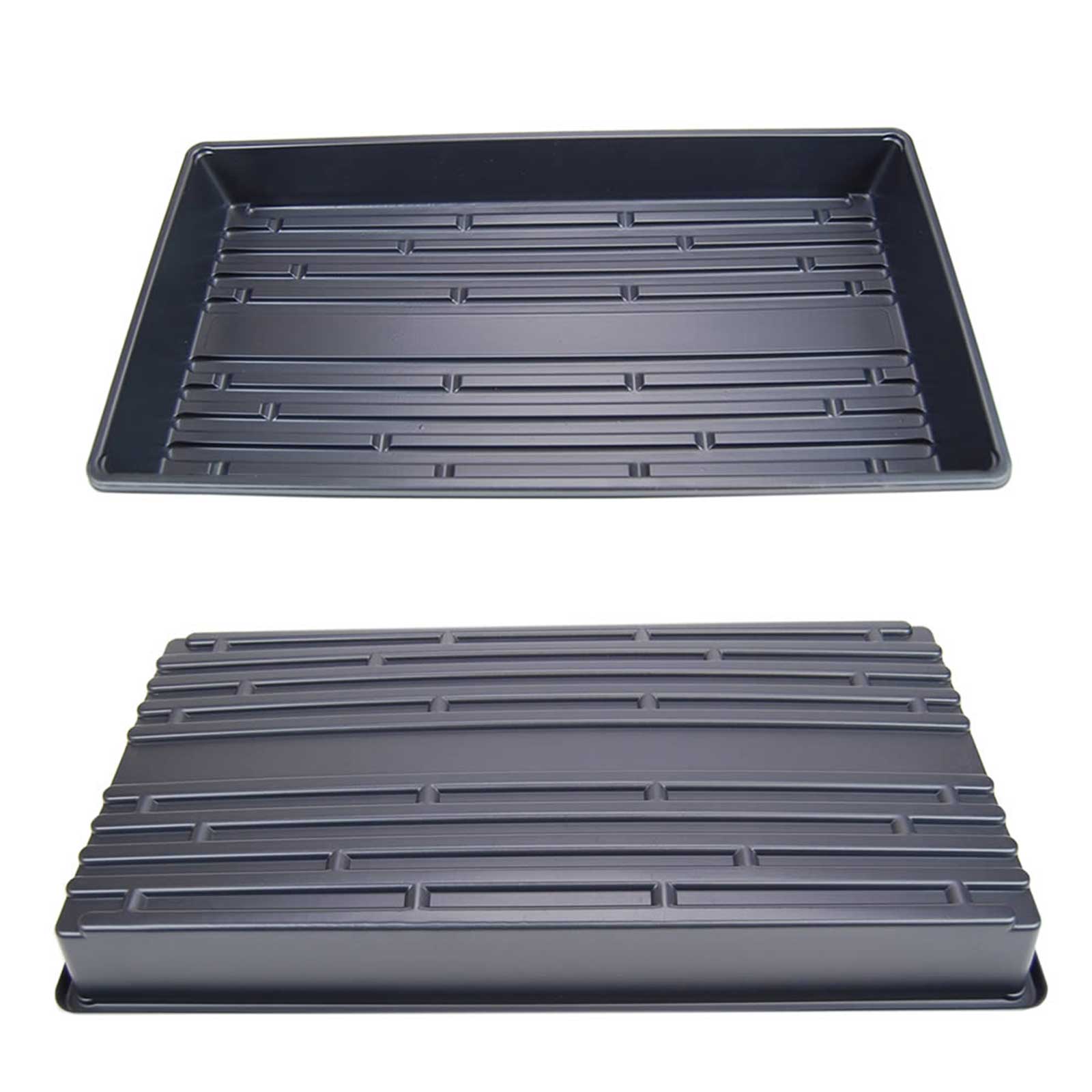 100 Durable Black Plastic Growing Trays (with drain holes) 20" x 10" x ...