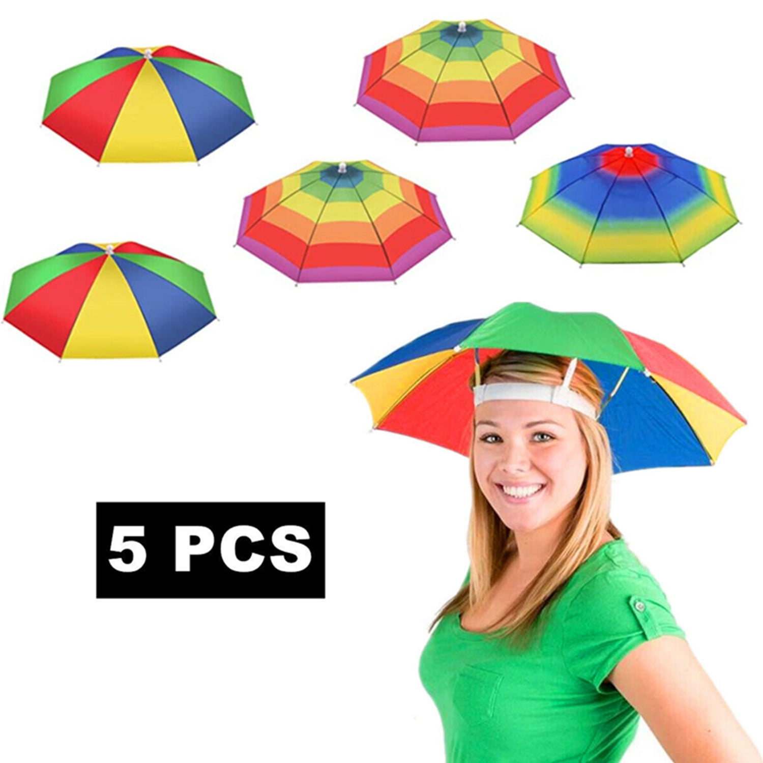 5 Pack of Outdoor Foldable Sun Umbrella Hat for Golfing, Fishing ...