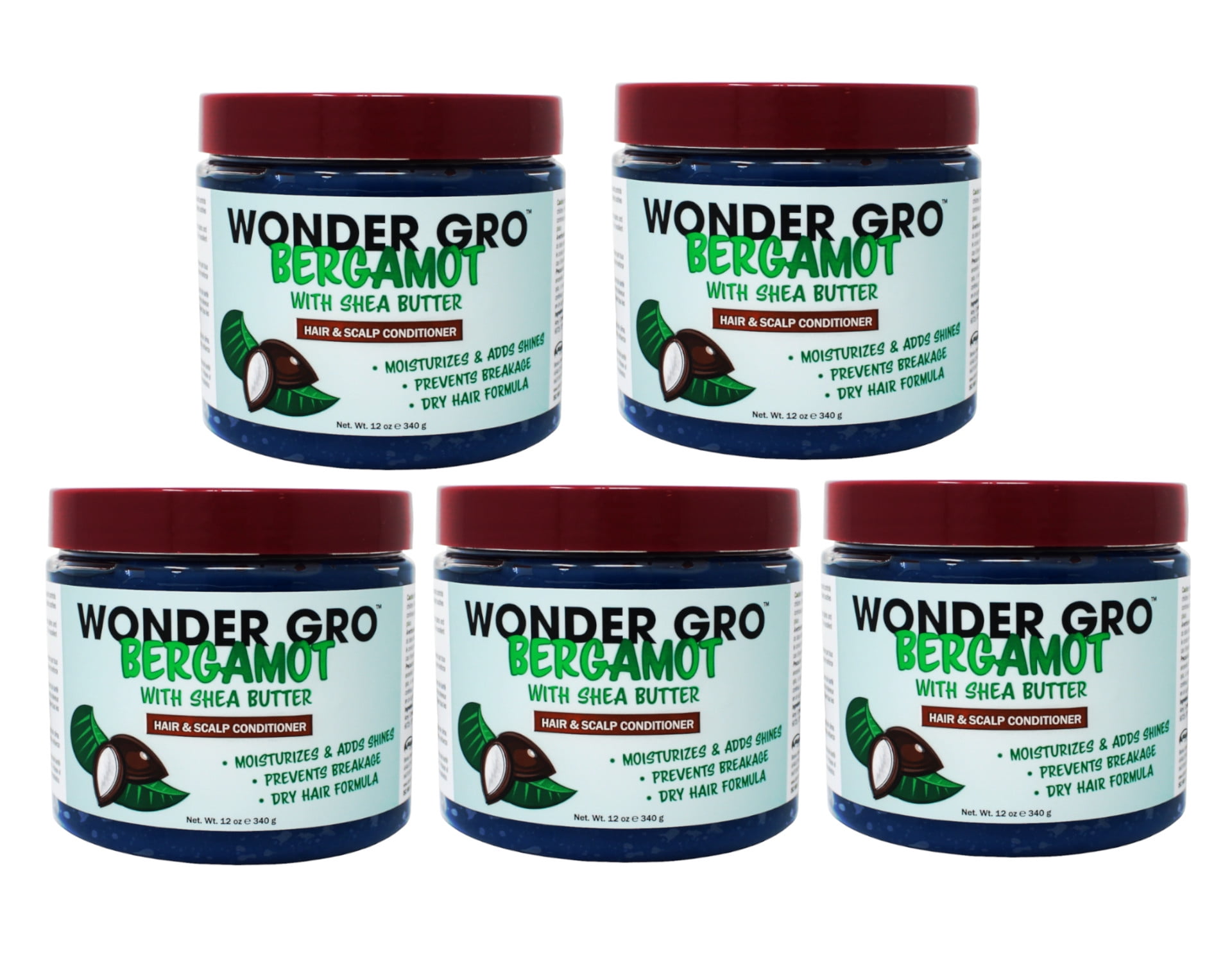 5 Pack of Wonder Gro Bergamot with Shea Butter 12 Ounce - Walmart.com