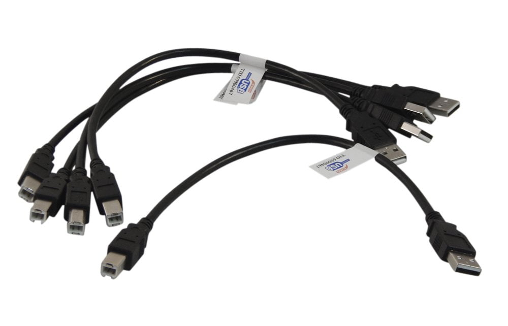 5 Pack of Your Cable Store Black 1 Foot USB 2.0 Male A to Male B ...
