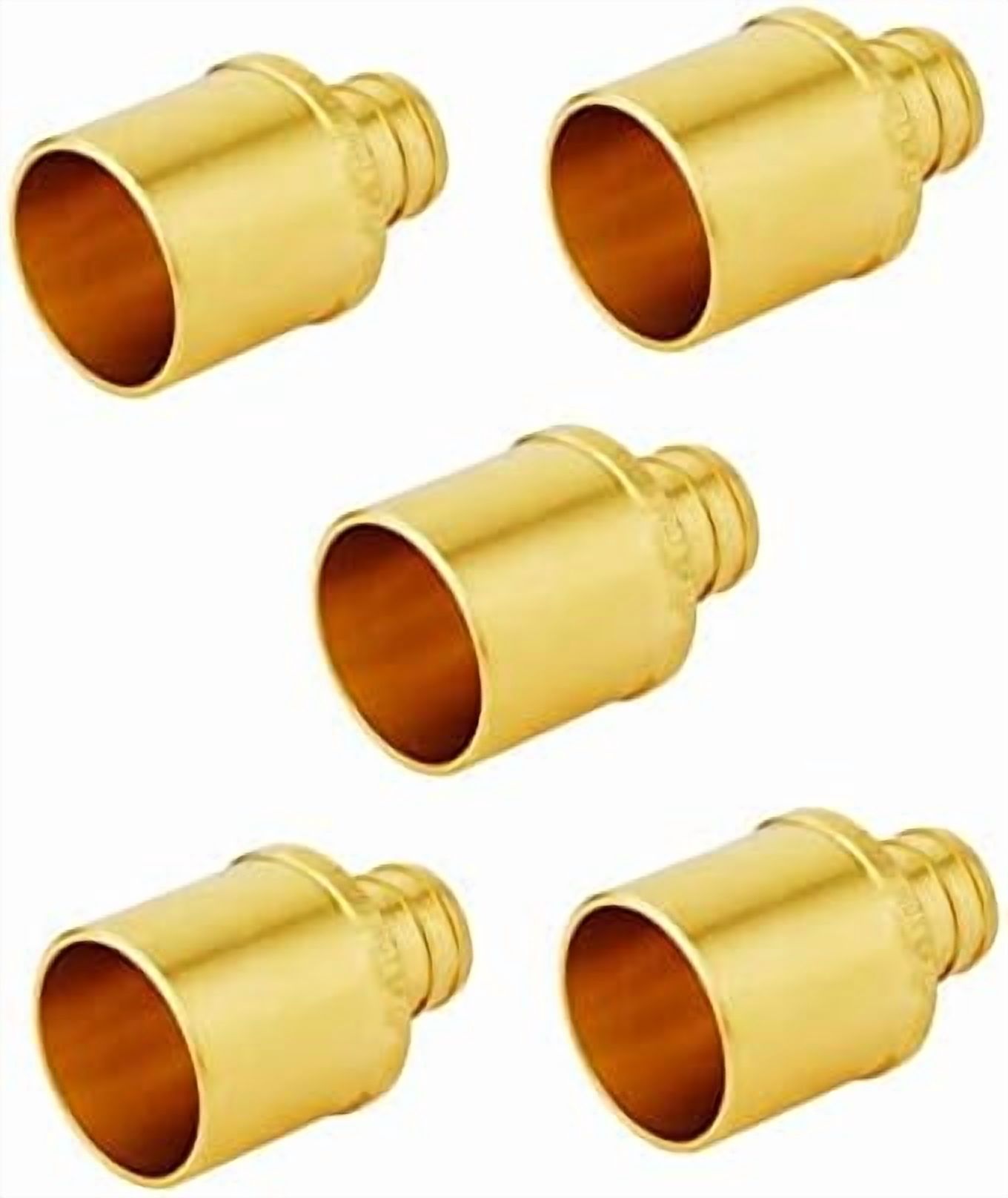 5-PackPex Barb Crimp Brass Fittings 3/4" x 1" Male Sweat Copper Adapter ...