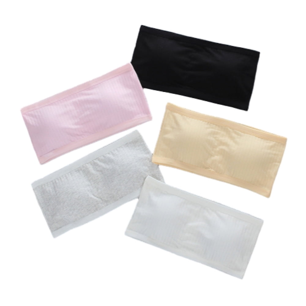 5 PackStrapless Bandeau Bra Seamless Adjustable Cami Bralettes Training ...