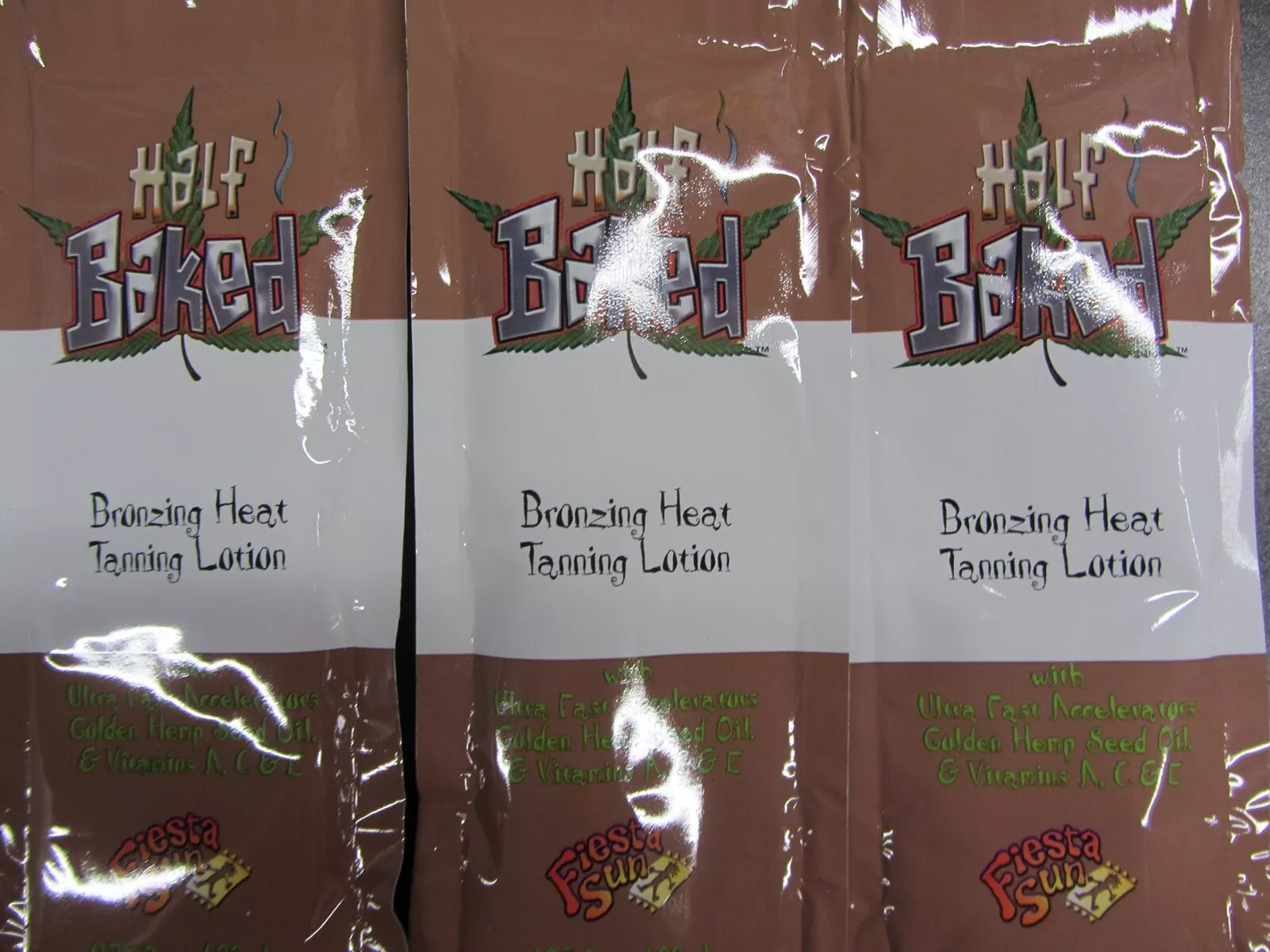 5 Packets Fiesta Sun Half Baked Hot Tingle Bronzer Tanning Lotion ...