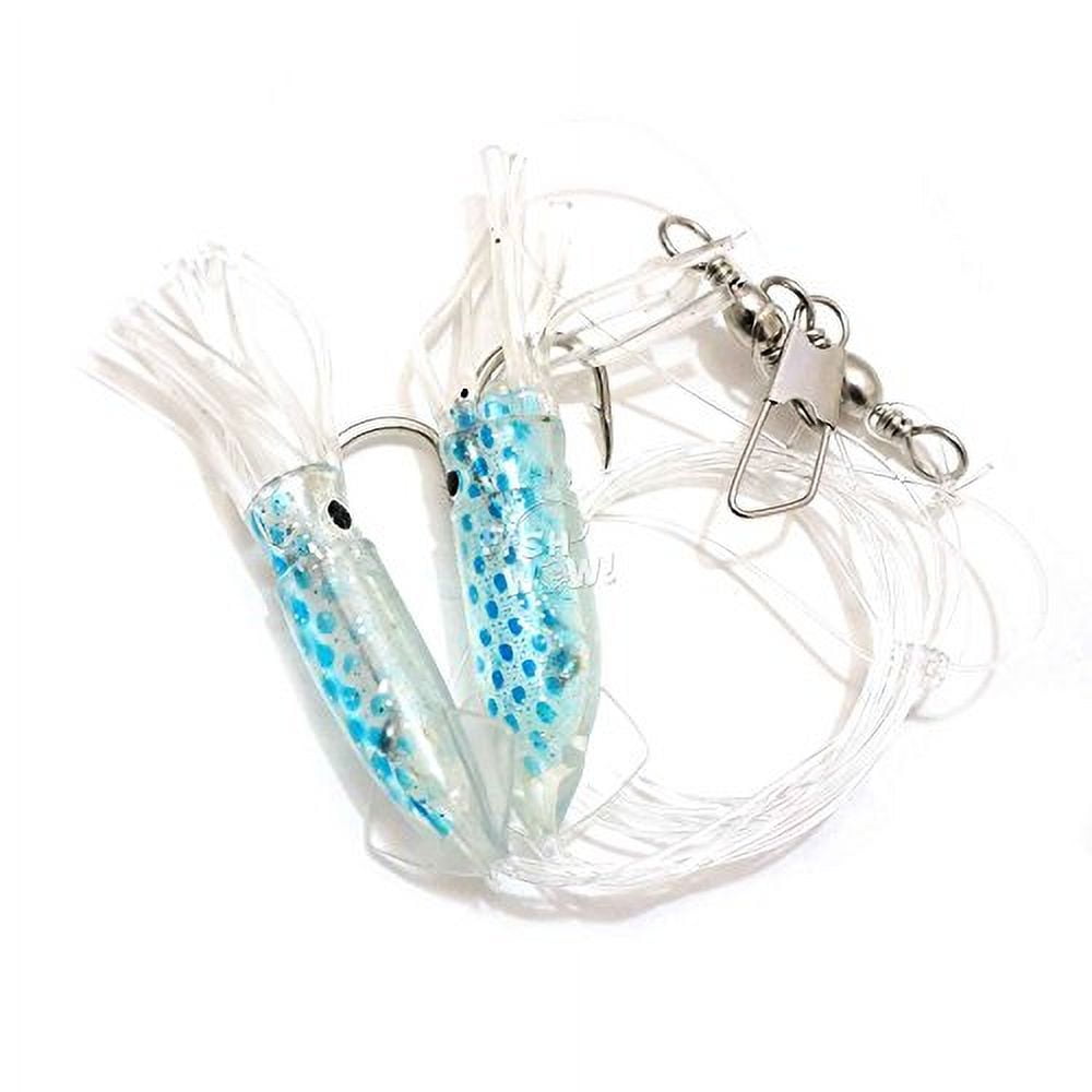 5 Packs - 3" Fishing Rock Cod Rig Twin Bulb Squids Rockfish Bait Soft ...