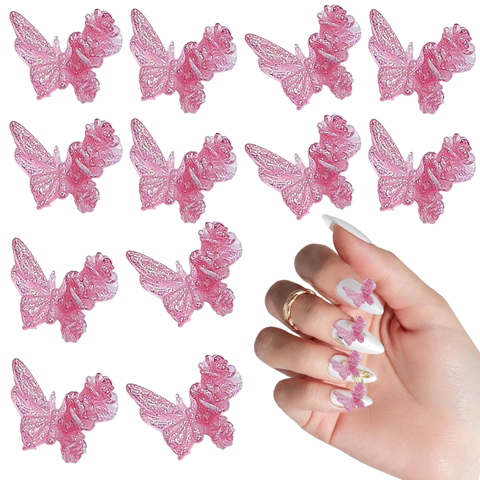 5 Packs 3D Butterfly Nails Art Charms for Jewelry Making Colorful Resin ...
