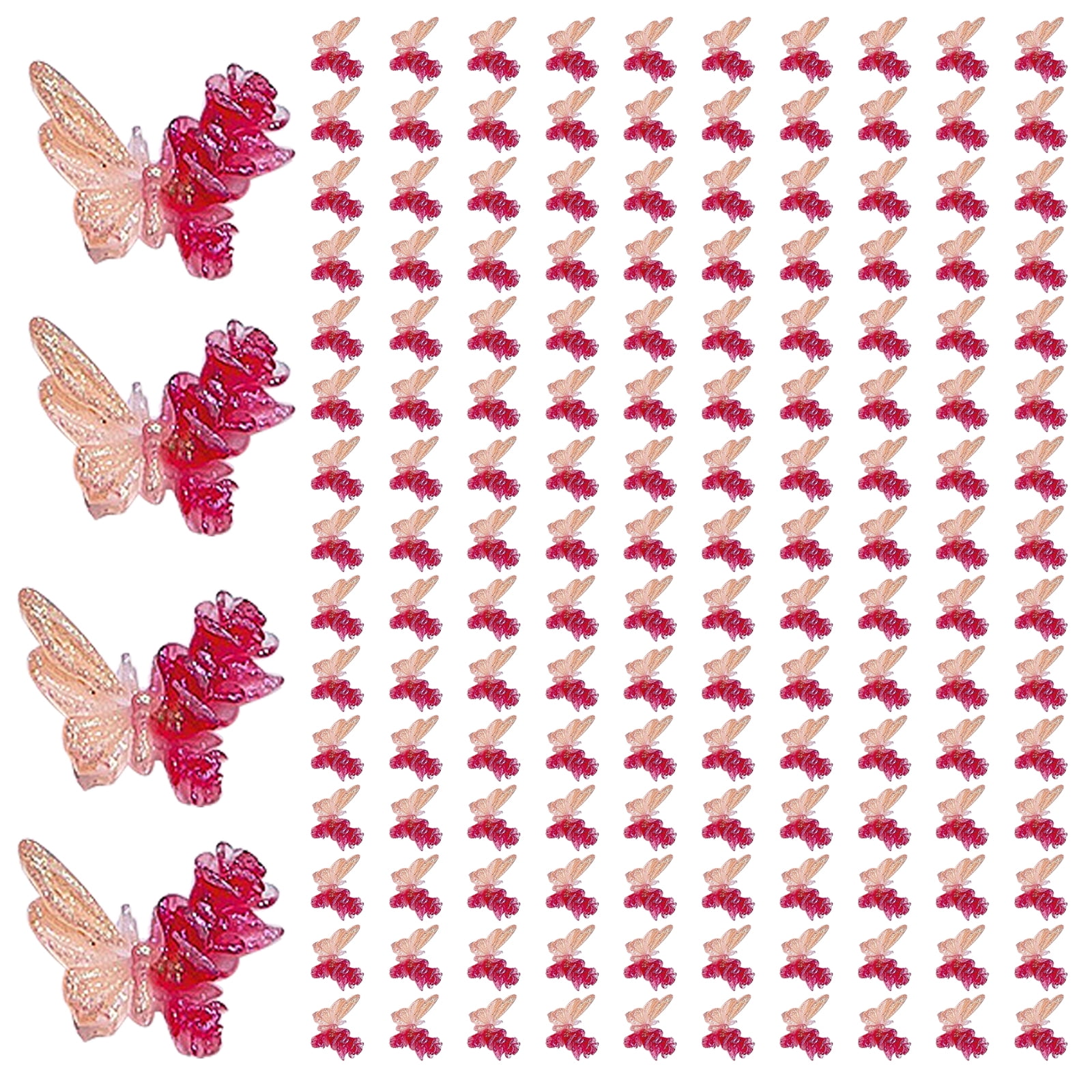 5 Packs 3D Butterfly Nails Art Charms for Jewelry Making Colorful Resin ...