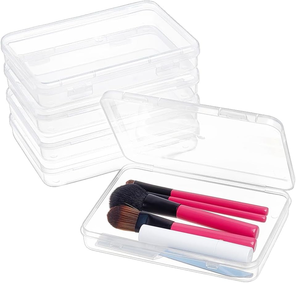 5 Packs 6x4.3x1 Rectangle Large Clear Plastic Box Containers with ...
