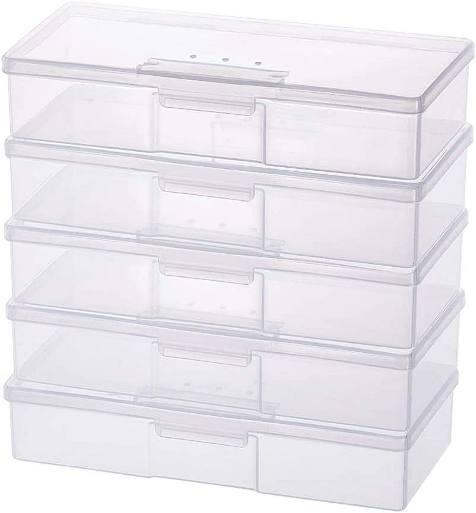 5 Packs 7.5x3x1.5" Large Rectangle Plastic Storage Box Container with ...