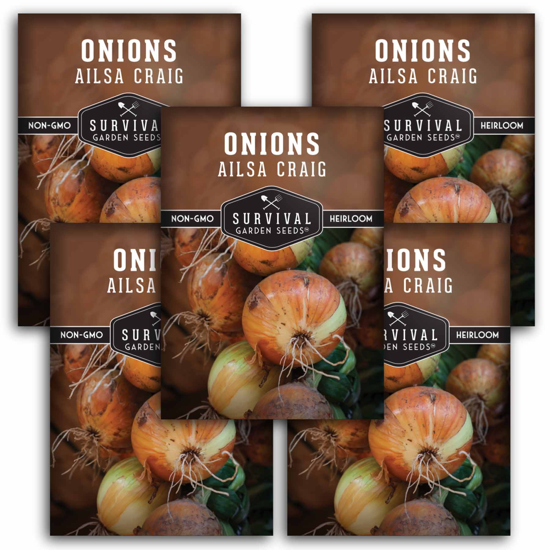 5 Packs Ailsa Craig Onion Seed - Long-Day Sweet Yellow Onions - Non-GMO ...