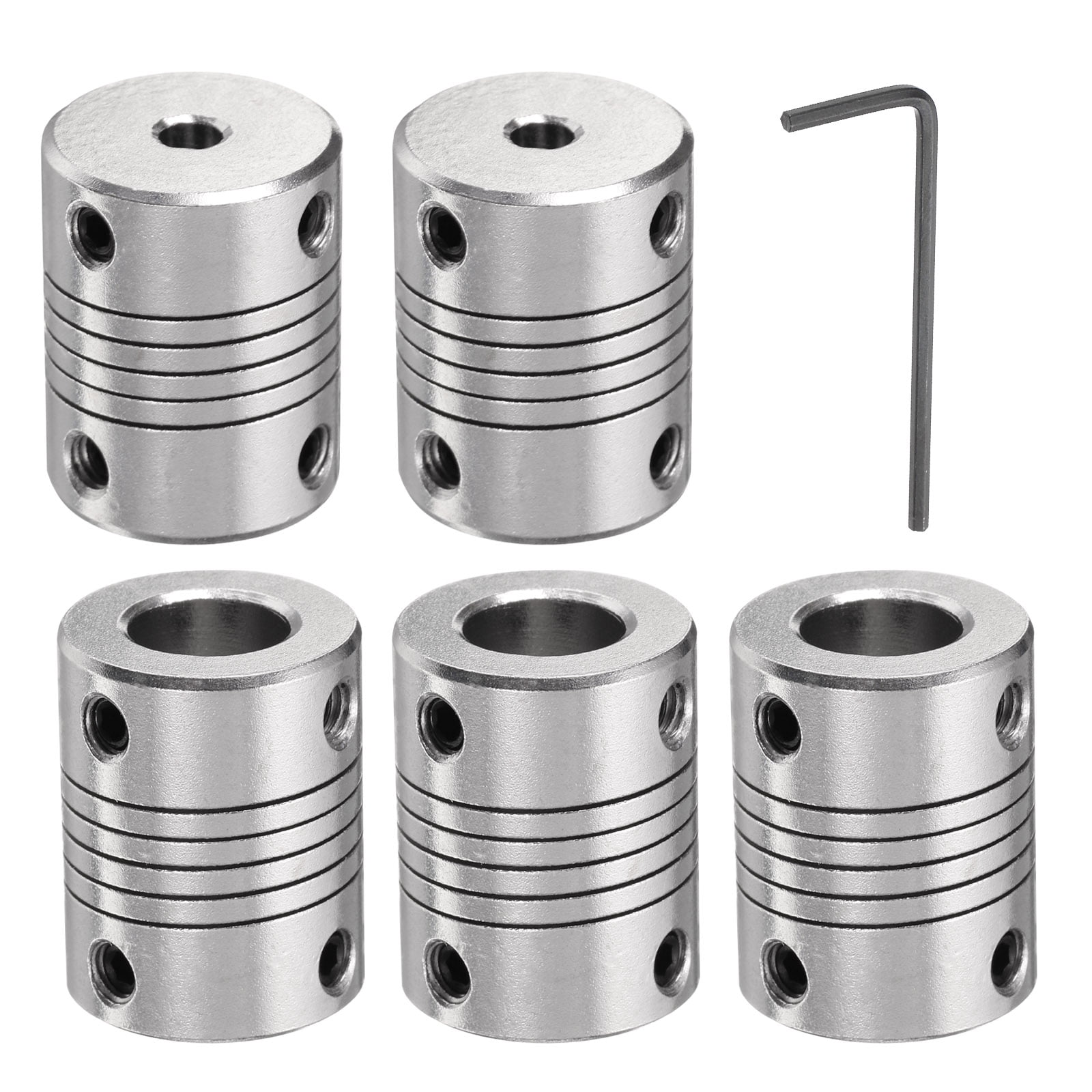 5 Packs Aluminum Alloy Shaft Coupling 4mm to 10mm, Flexible Coupling ...