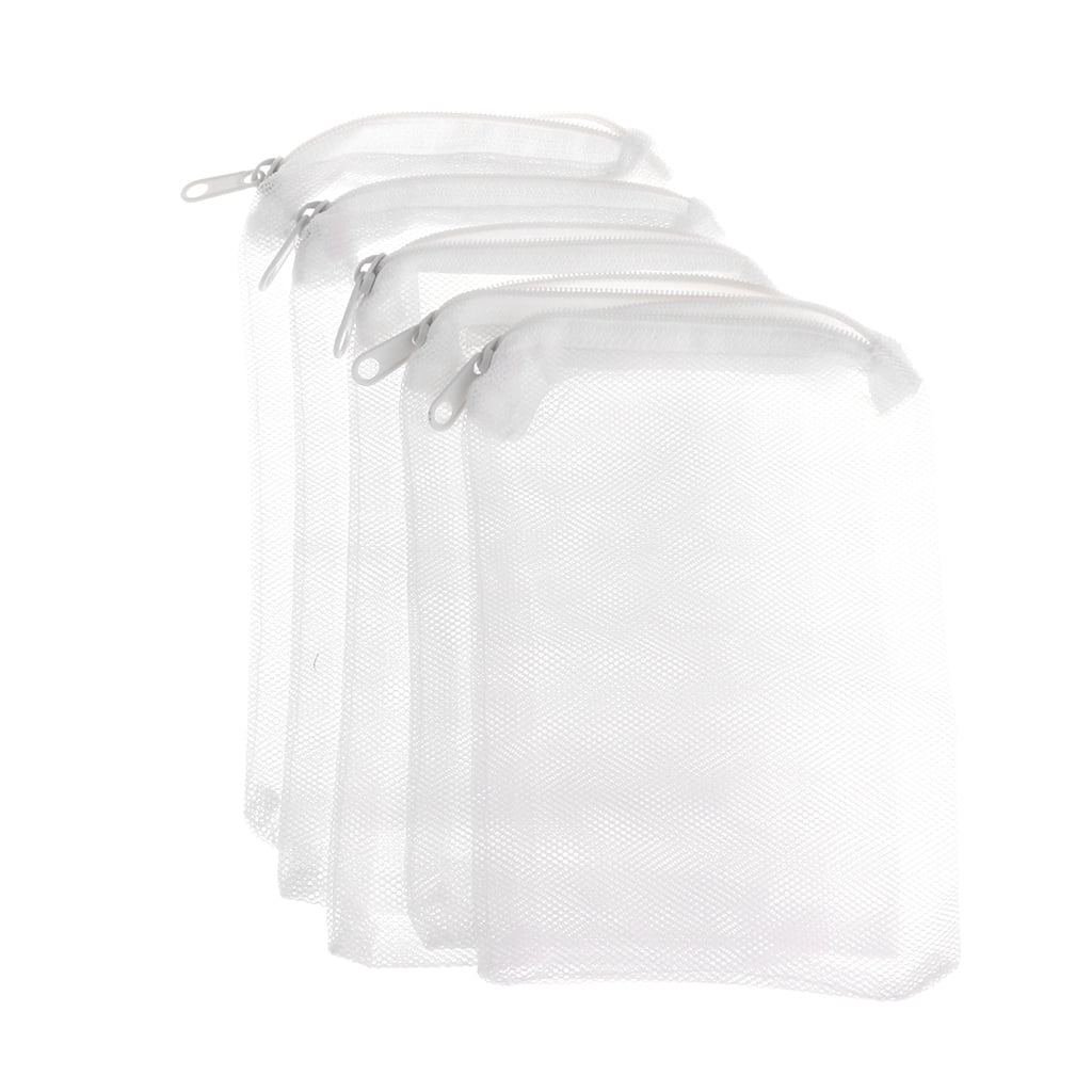 5 Packs Aquarium Filter Bags High Flow Biochemical Mesh Bag with Zipper ...