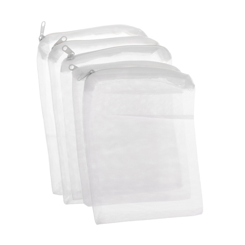 5 Packs Aquarium Filter Bags High Flow Biochemical Mesh Bag with Zipper ...