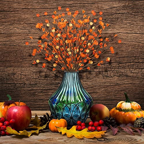 5 Packs Artificial Pumpkin Branches Fall Berry Picks Autumn Floral ...