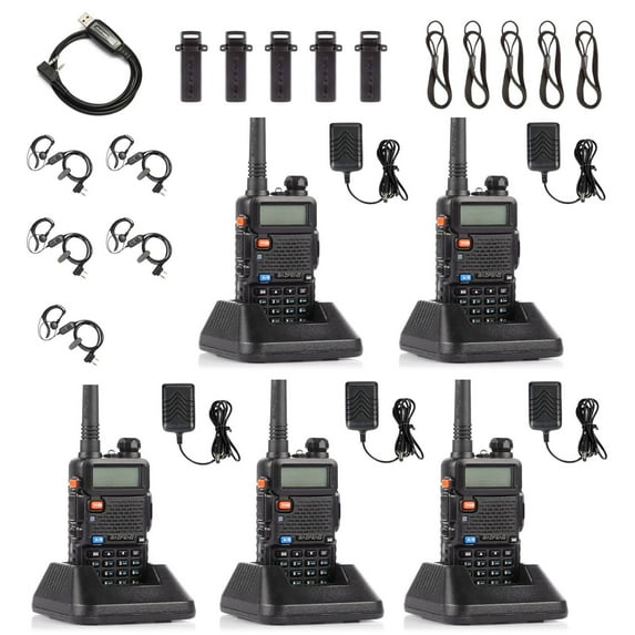 [5 Packs] Baofeng UV-5R Two Way Radio Dual Band 144-148/420-450Mhz ...