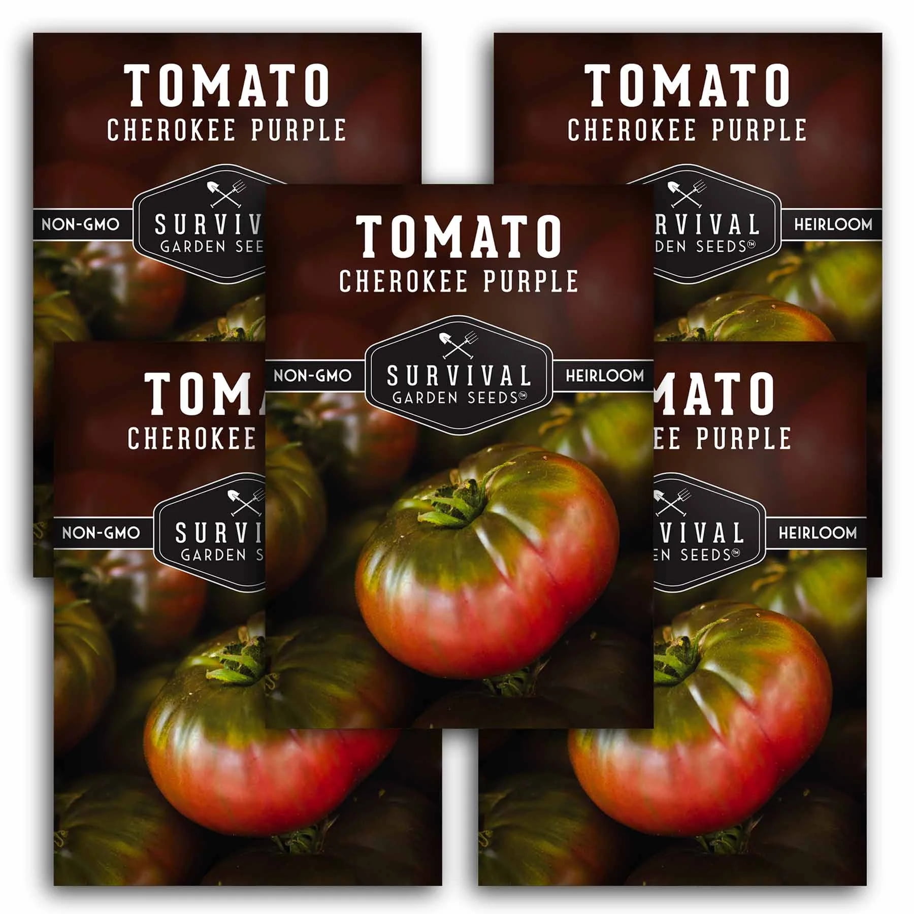 5 packs Cherokee Purple Tomato Seed - Non-GMO Heirloom Full Sun Annual ...