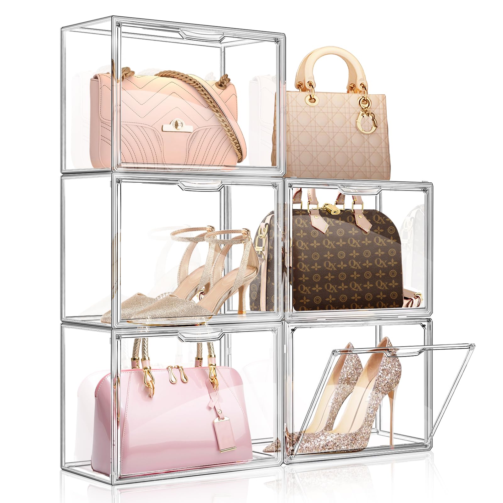 5 Packs Clear Handbag Storage Organizer for Closet, Purse Organizer ...