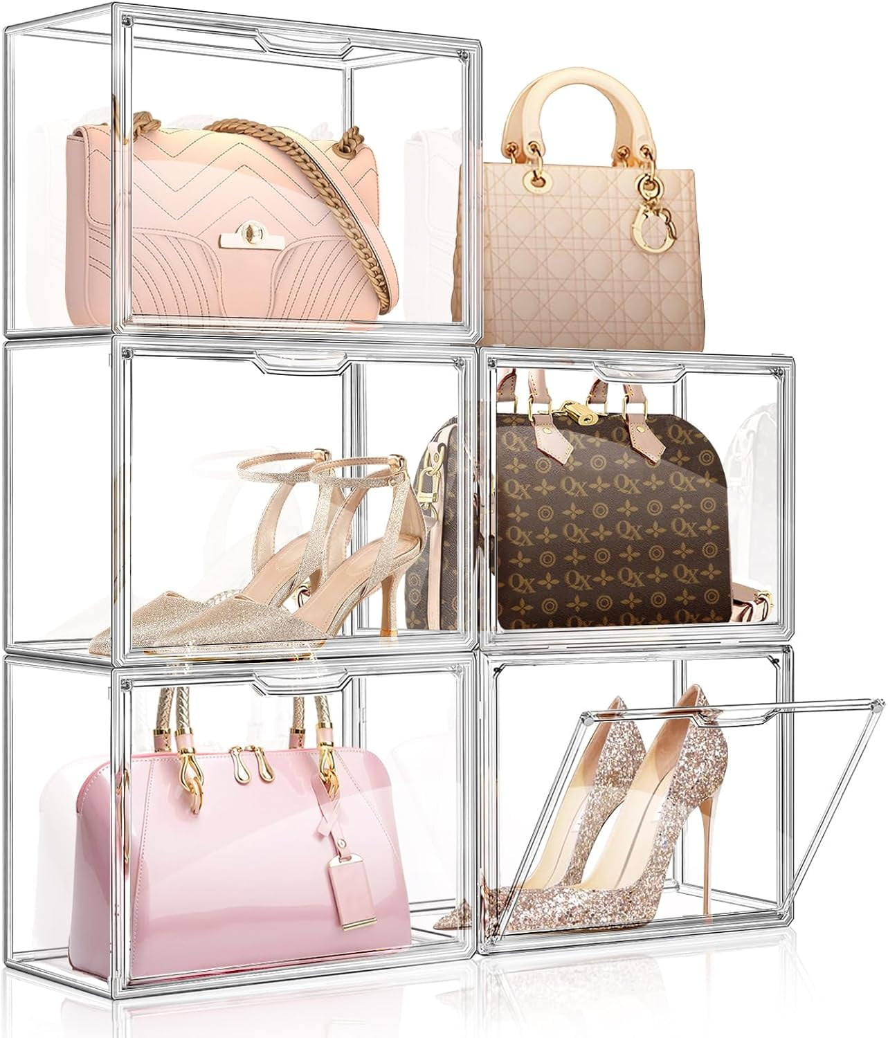 5 Packs Clear Handbag Storage Organizer for Closet, Purse Organizer ...