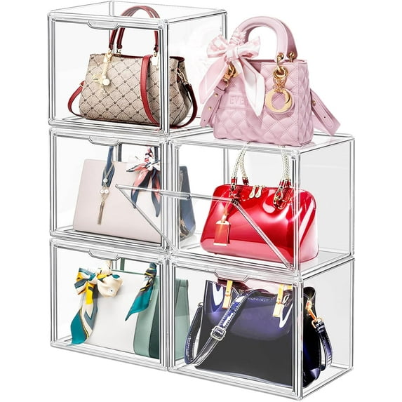 5 Packs Clear Plastic Handbag Storage Organizer for Closet, Acrylic ...