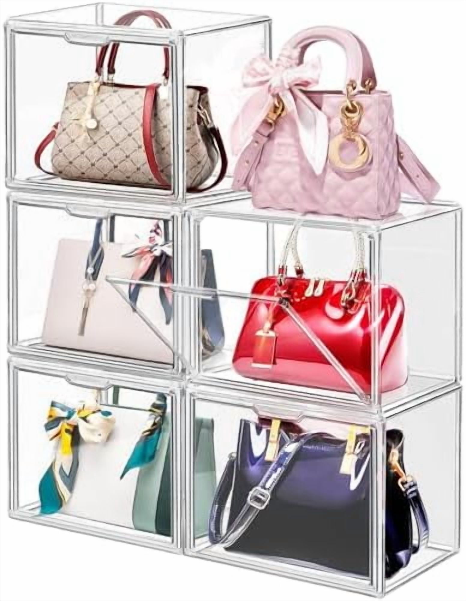 5 Packs Clear Plastic Handbag Storage Organizer for Closet, Acrylic ...