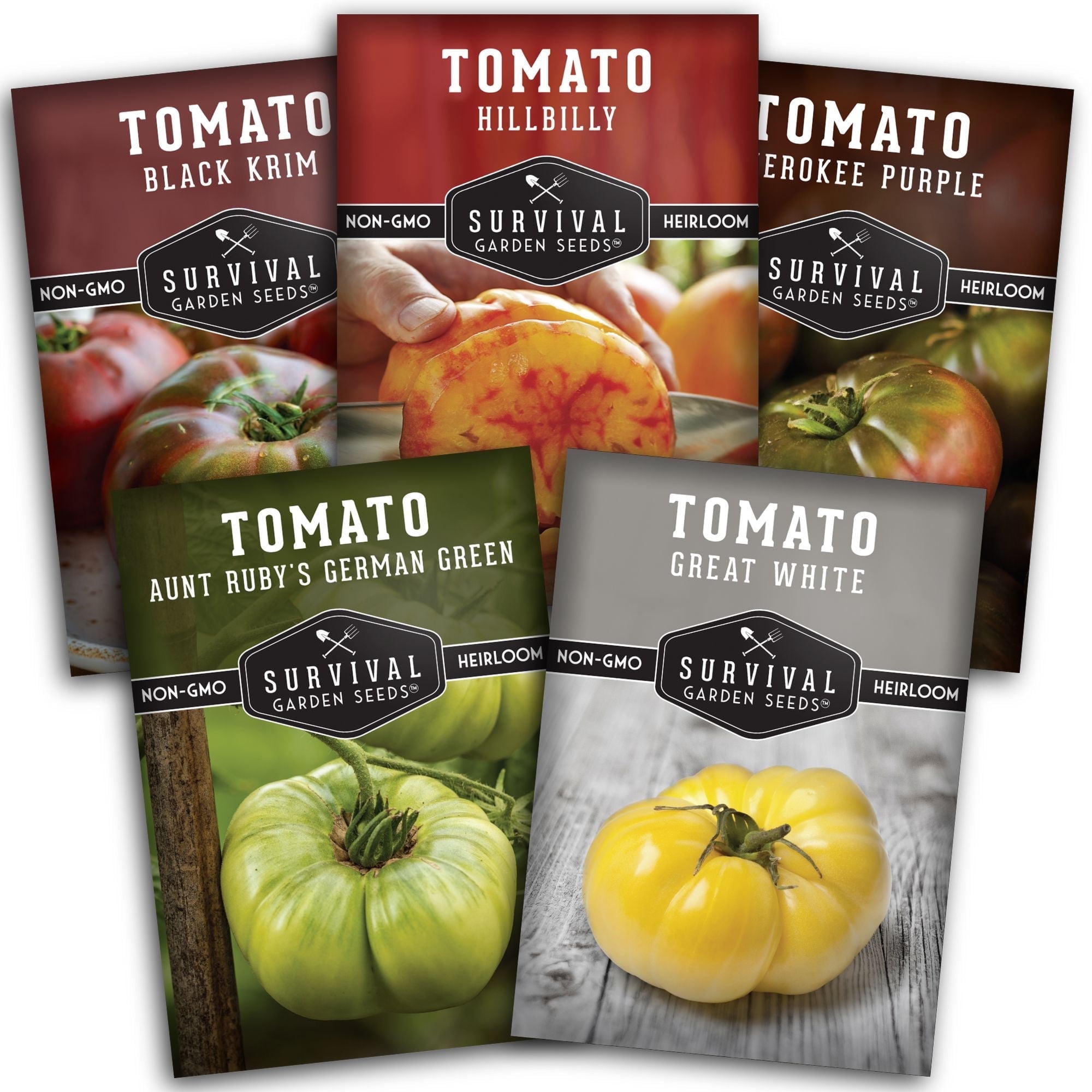 5 packs Colorful Tomato - Black Krim Great White Aunt Ruby’s German ...